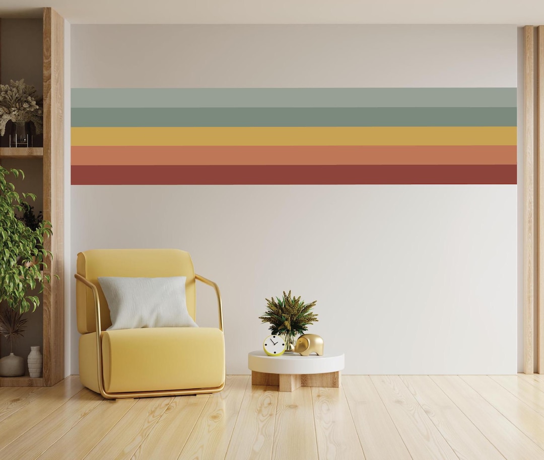 Retro Stripe Wall Decal / Retro Stripes / Stripes Wall Decal / Retro ...