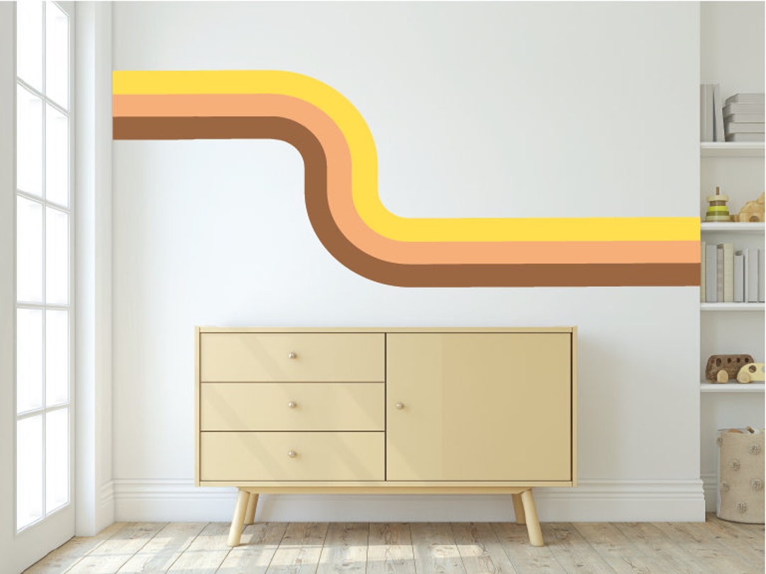 Retro Stripe Wall Decal / Retro Stripes / Stripes Wall Decal / Retro ...