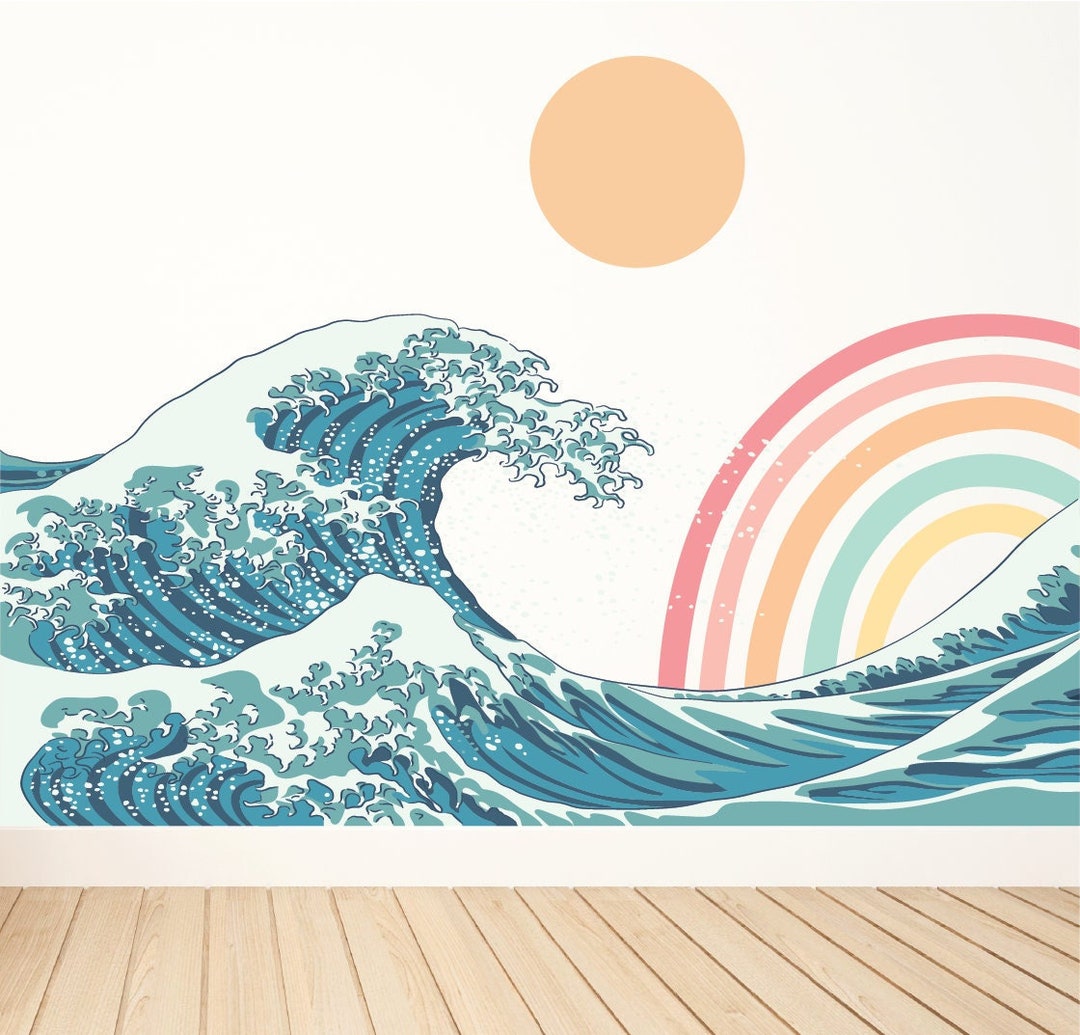 Wave Wall Art / Wave Wall Decal / Water Waves / Beach Themed Decor - Etsy