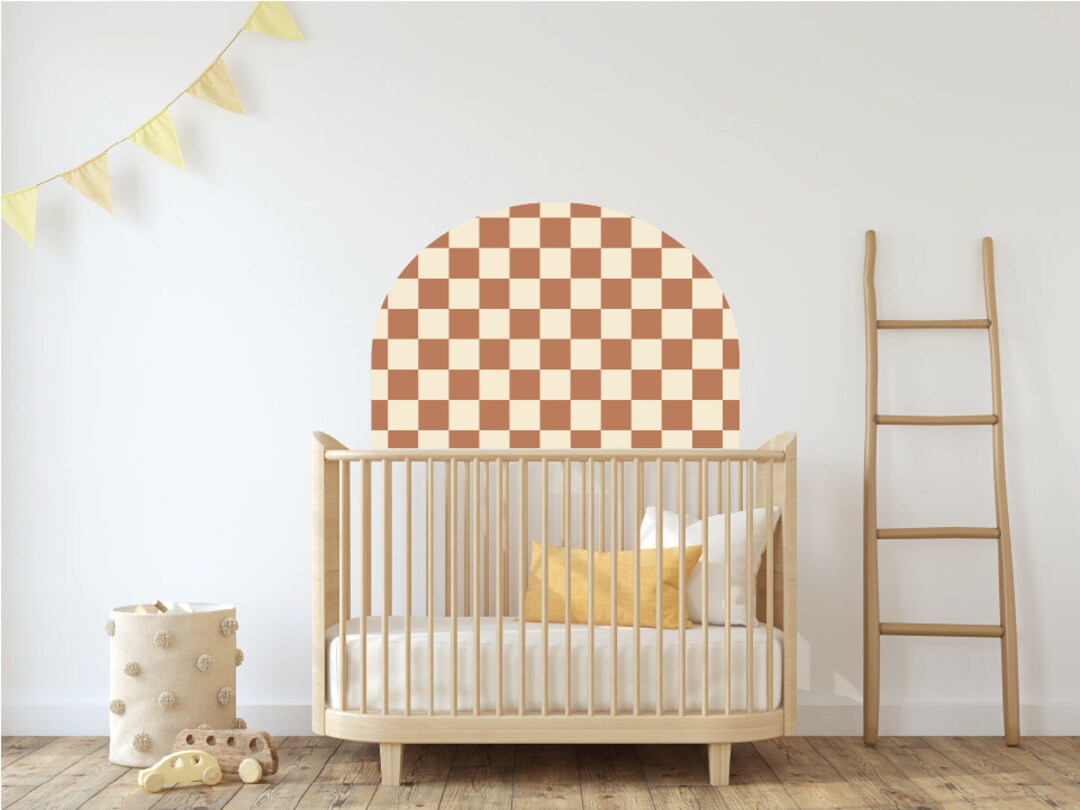 Boho Checkered Arch Decal / Checkered Wall Mural / Sticker Self ...