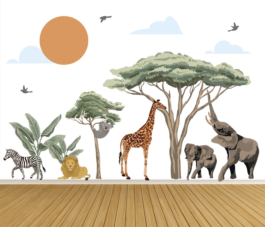 SAFARI Wall Decals / African Safari Wall Mural / Wall Decals / Safari ...
