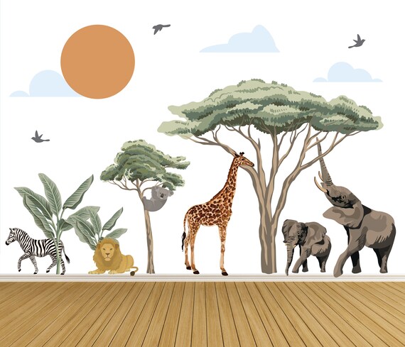 SAFARI Wall Decals / African Safari Wall Mural / Wall Decals / - Etsy