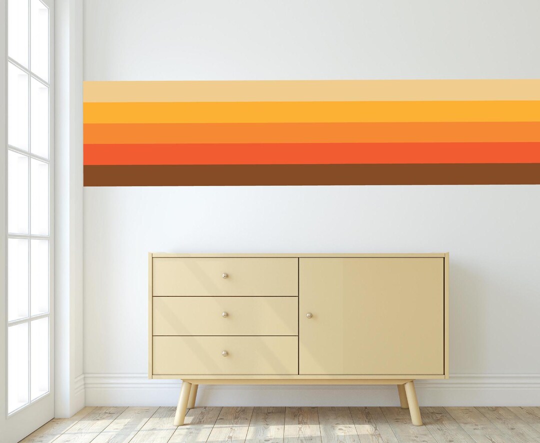 Retro Stripe Wall Decal / Retro Stripes / Stripes Wall Decal / Retro ...