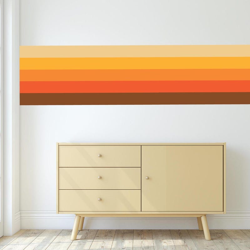 Retro Striped Wall Decals - Etsy