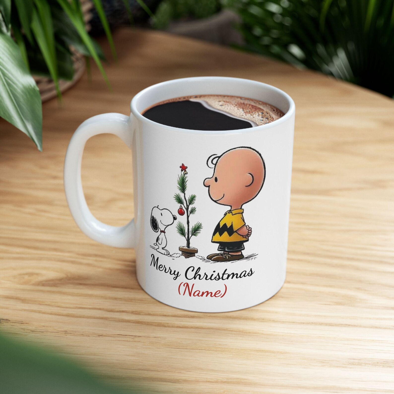 Personalized Snoopy and Charlie Brown Christmas Coffee Mug - Etsy