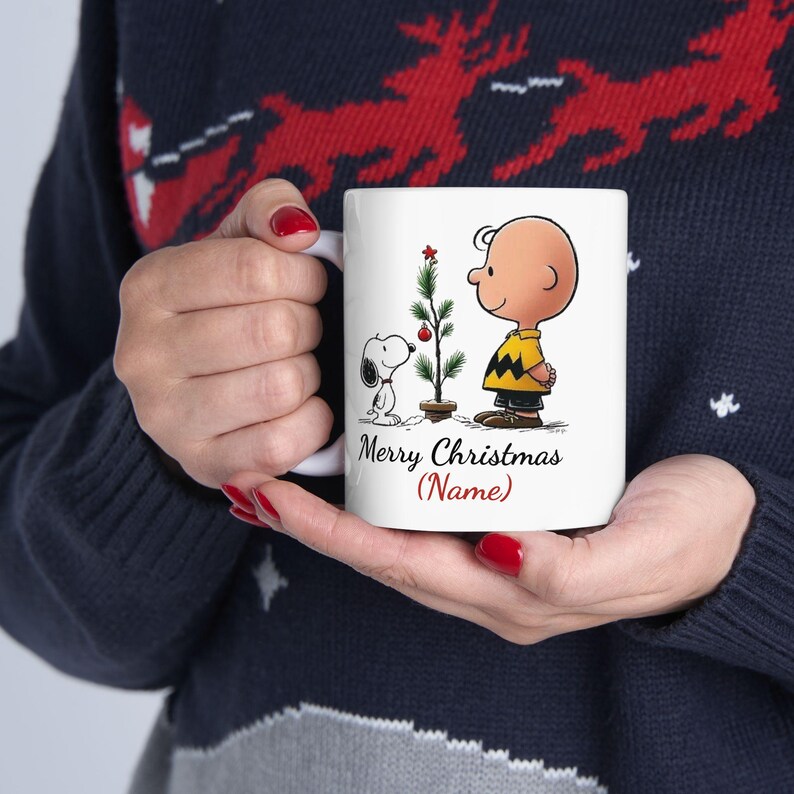 Personalized Snoopy and Charlie Brown Christmas Coffee Mug - Etsy