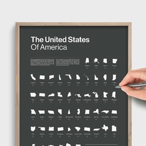 50 States Check List Poster United States Checklist Poster - Etsy