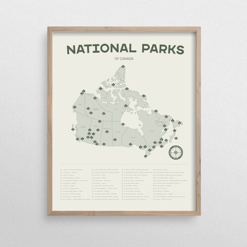 National Park Checklist Poster Modern Color 63 National Parks - Etsy