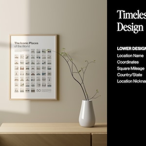 World Travel Checklist Poster Modern Color, Iconic World Locations ...