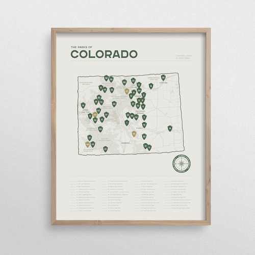 Colorado State Parks Checklist Poster Map - Etsy
