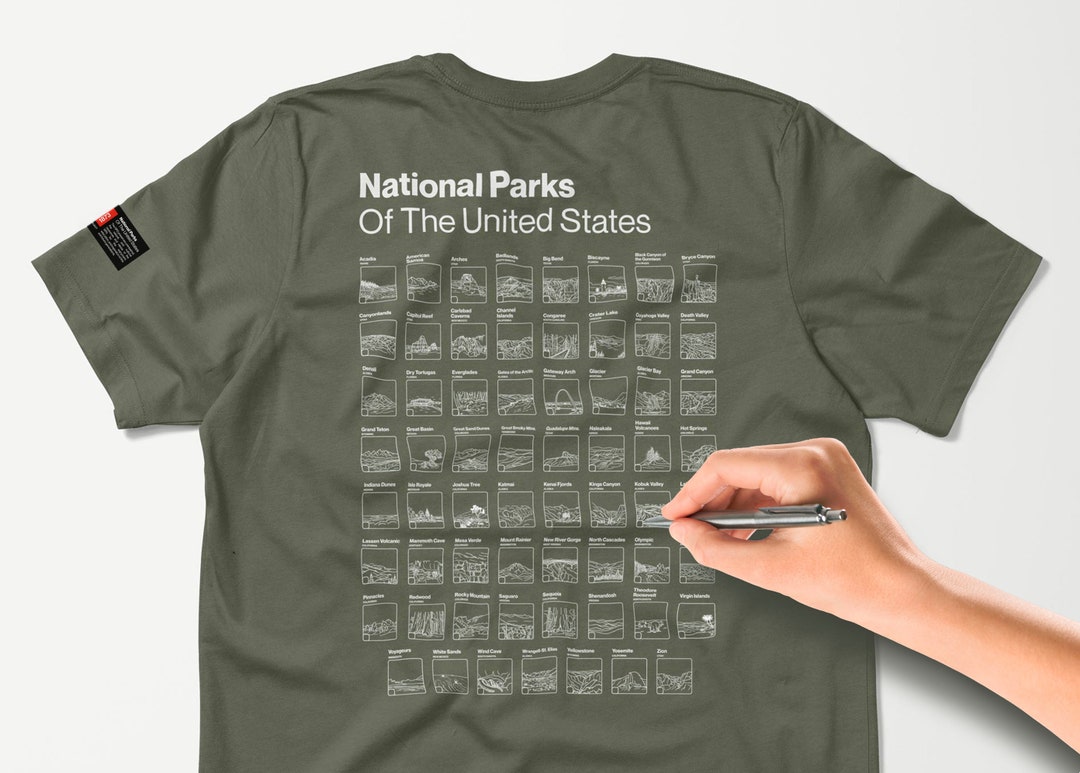 National Park Checklist T-shirt, National Park Scratch off Tee ...