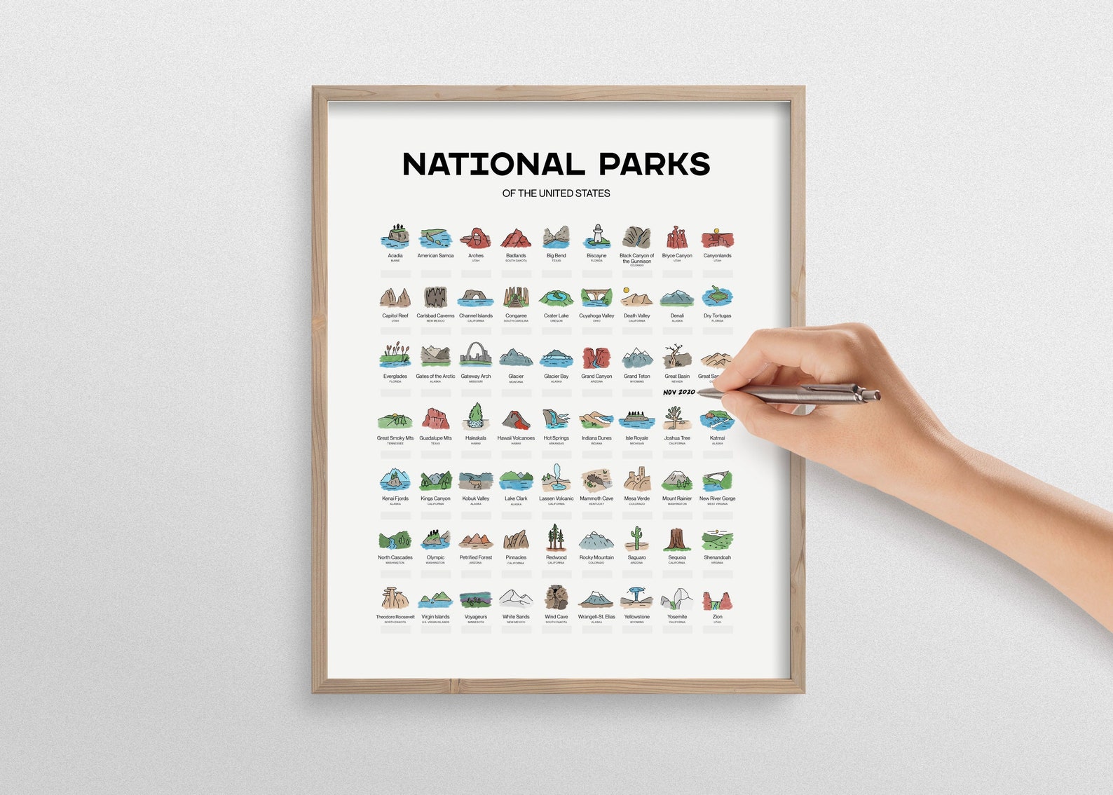 National Park Checklist Poster - Etsy
