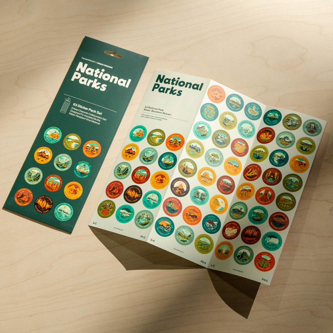 National Park Stickers Bucket List 63 Pack, Checklist Water Proof ...