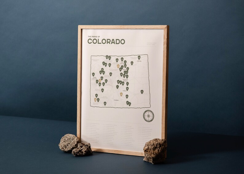 Colorado State Parks Checklist Poster Map | Etsy