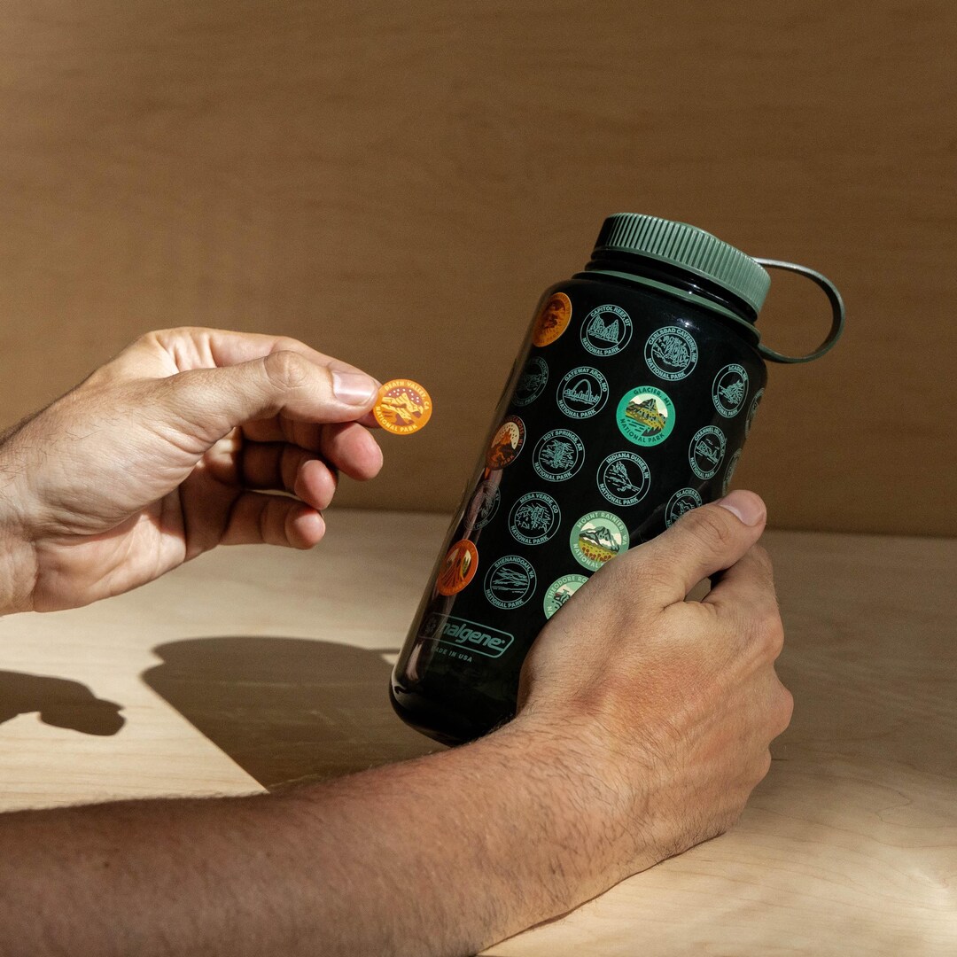 National Park Sticker Bottle With Stickers Genuine Nalgene, Checklist ...