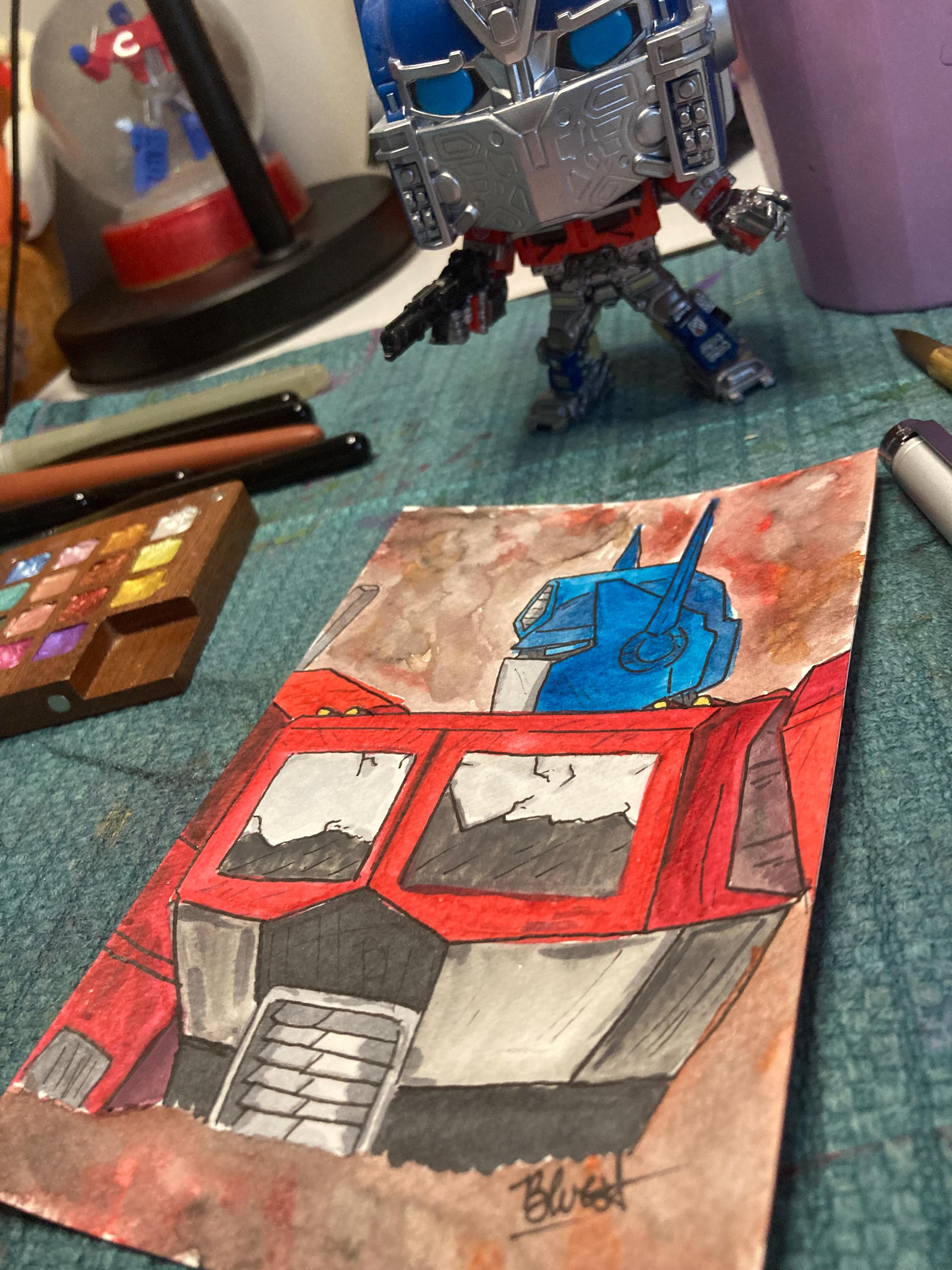 Optimus Prime Transformers Watercolor Painting - Etsy