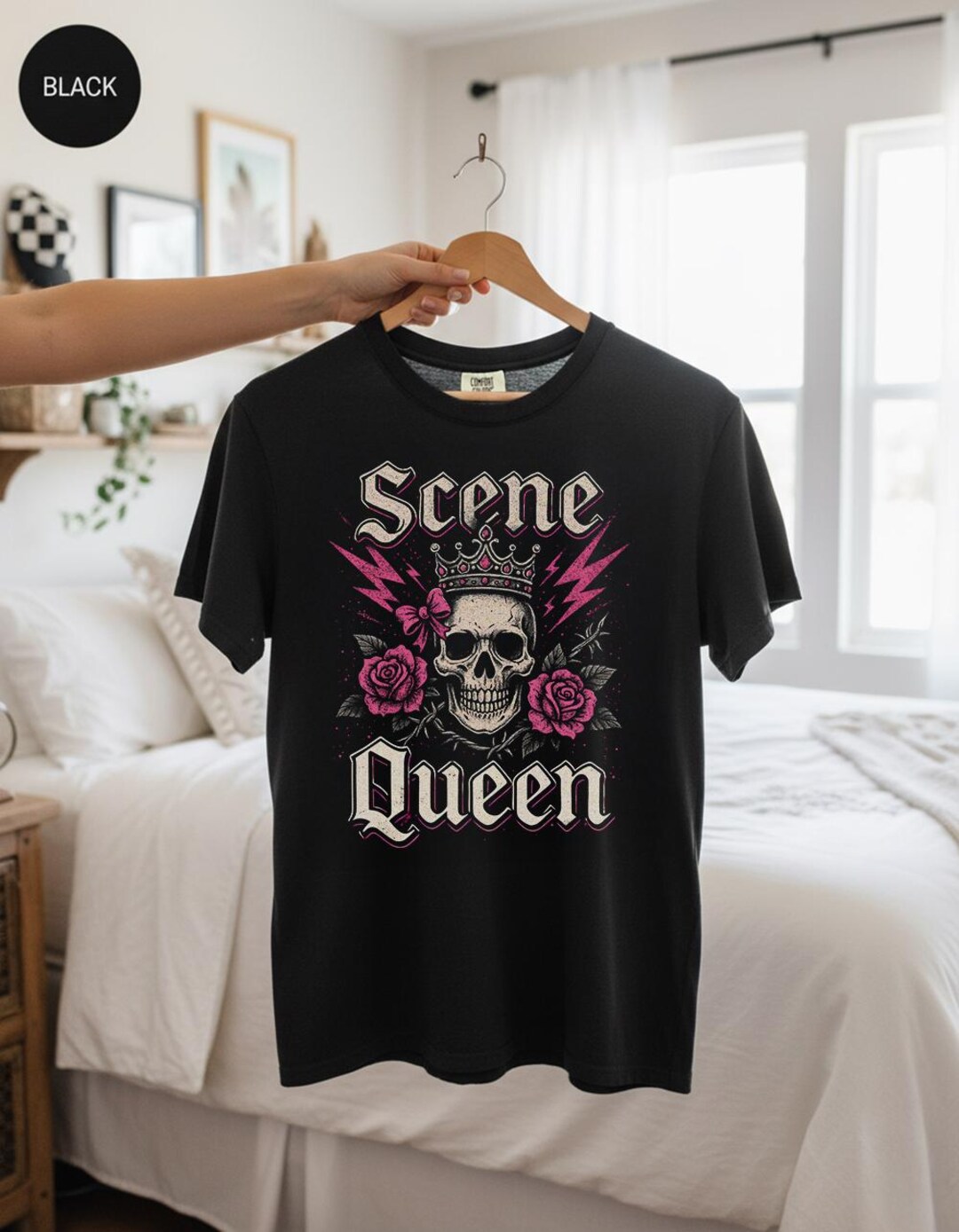 Scene Queen Skull and Rose Tee, Alternative Clothing, Elder Emo Shirt ...