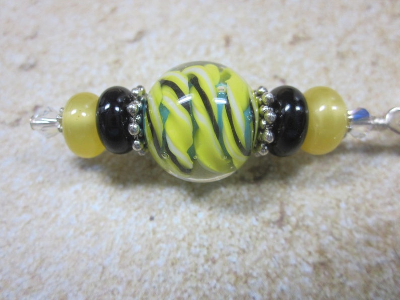 Key Ring, Silver, Glass Beaded, Artisan Lampwork Glass, Hand Crafted ...