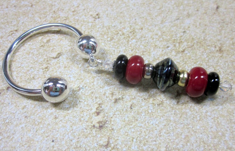 Key Ring,silver, Glass Beaded, Artisan Lampwork Glass, Hand Crafted ...