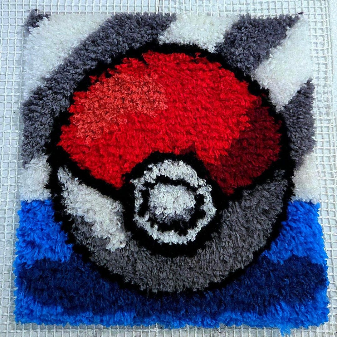 Pokeball Latch Hook Kit - 40x40px - Etsy