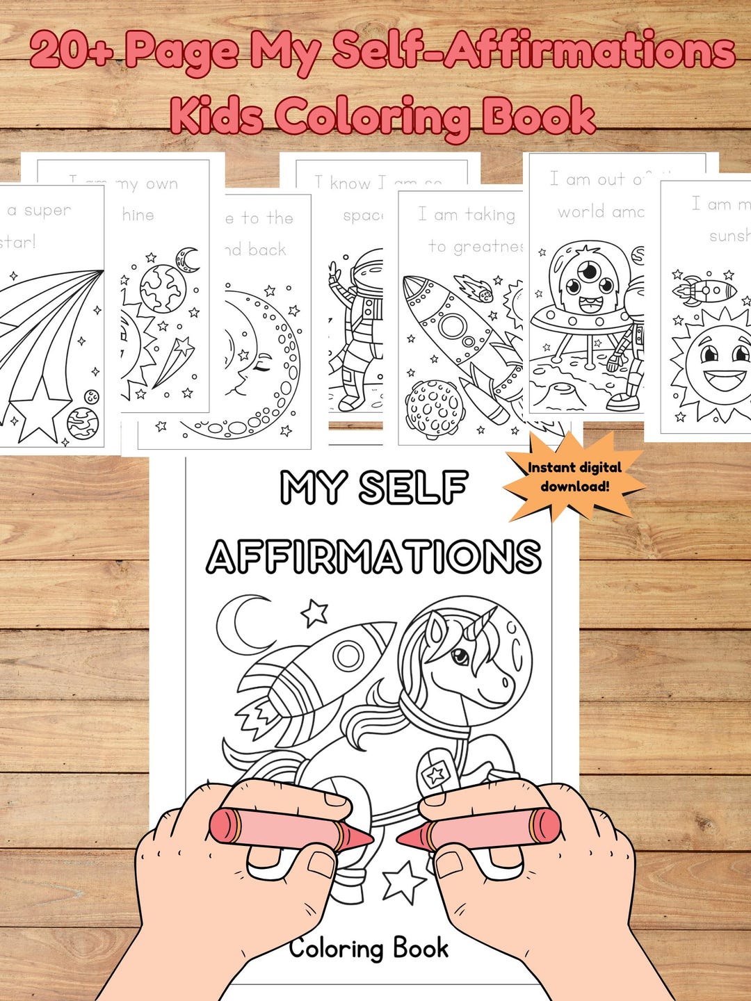Kids Affirmations Coloring Book (20+ Pages) - Etsy