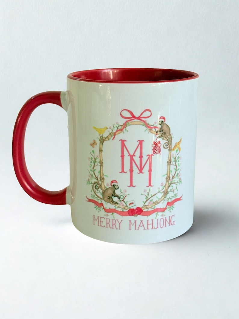 The Merry Mahjong Mug - Christmas Themed Mug - Mahjong Party Drinkware ...