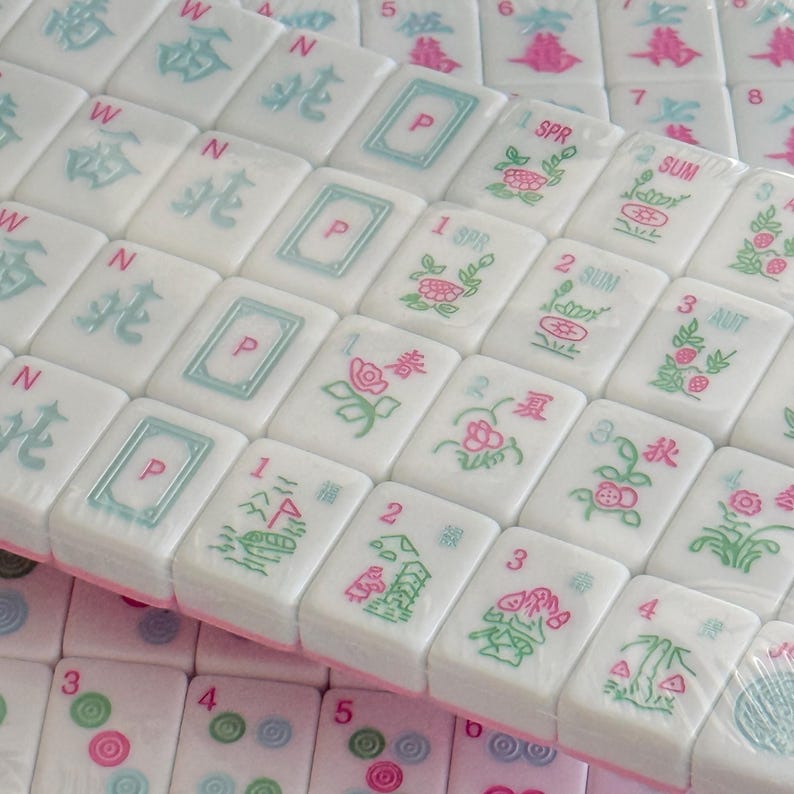 PRESALE - Cabana Pink Mahjong Set – American Melamine Tiles, Racks ...