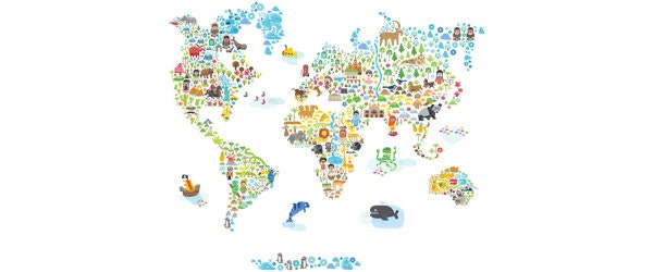 MEDIUM SIZED Iconic Cultural World Map Eco-friendly Reusable - Etsy ...