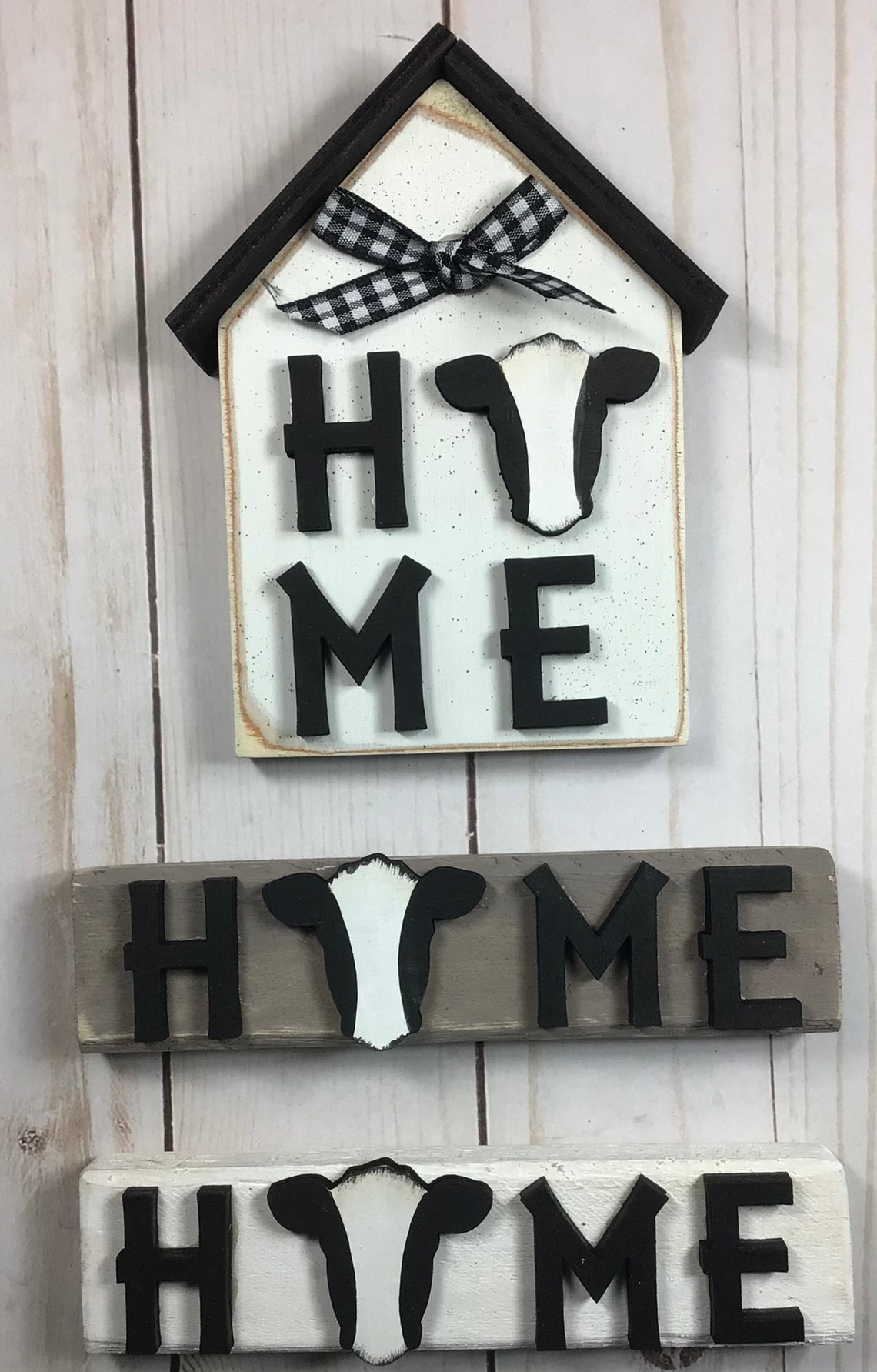 Farmhouse Blocks Farmhouse Cow Tiered Tray Decor Shelf Decor - Etsy