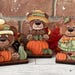 Hand-painted Fall Bear: Rustic Pumpkin Decor - 6" Shelf Sitter - Etsy
