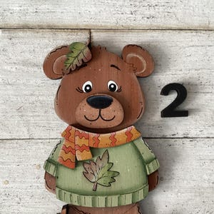 Hand-painted Fall Bear: Rustic Pumpkin Decor - 6" Shelf Sitter - Etsy
