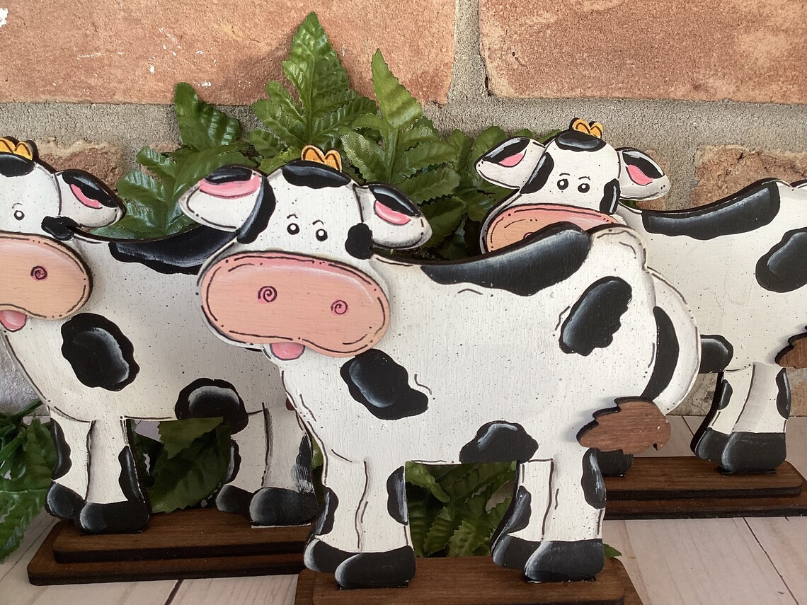 Farmhouse Cow Tiered Tray Decor Shelf Decor Tray Decor - Etsy