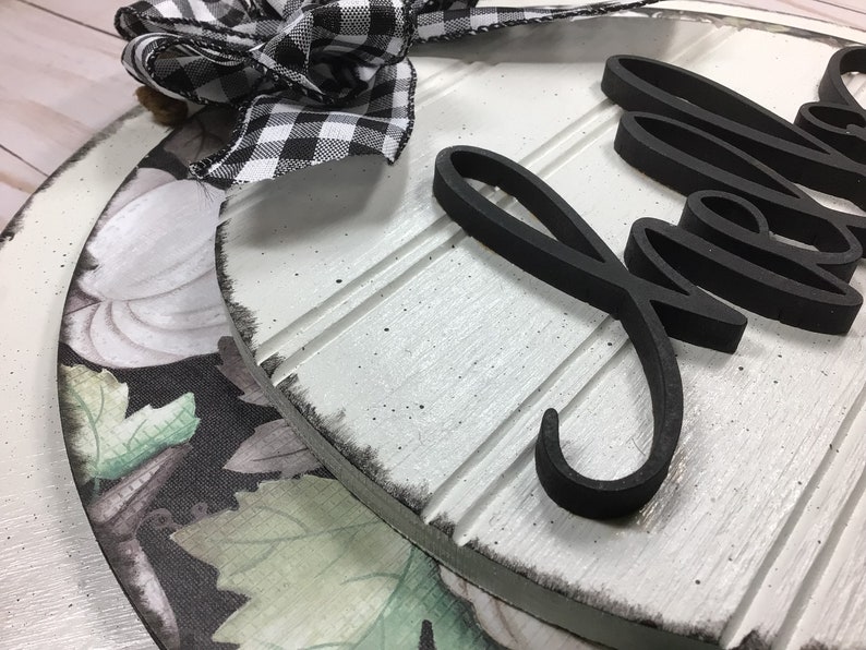 Hello Sign Round Wood Sign Farmhouse Sign Rustic Sign | Etsy