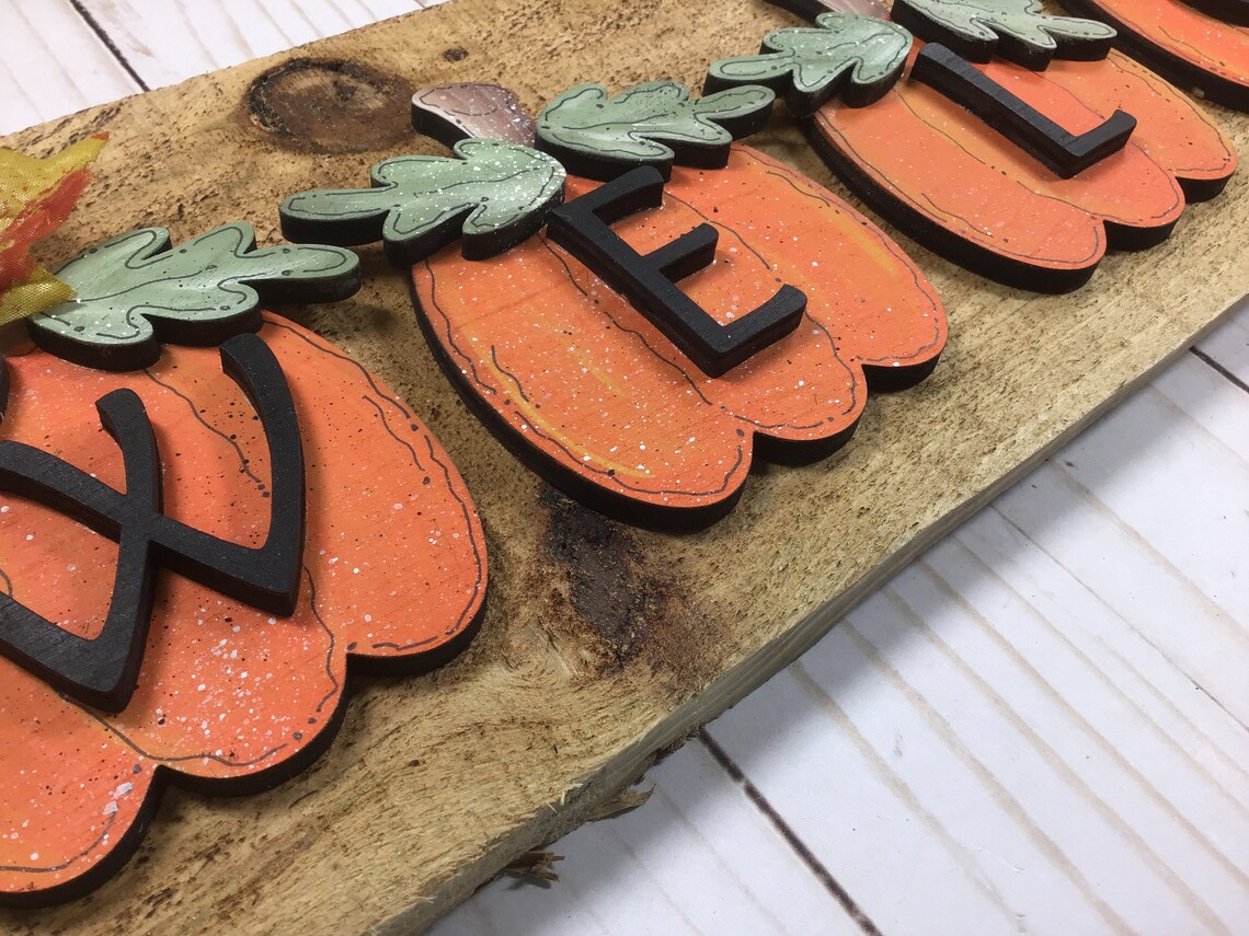 Fall Welcome Sign Fall Pumpkin Sign Rustic Decor Farmhouse - Etsy