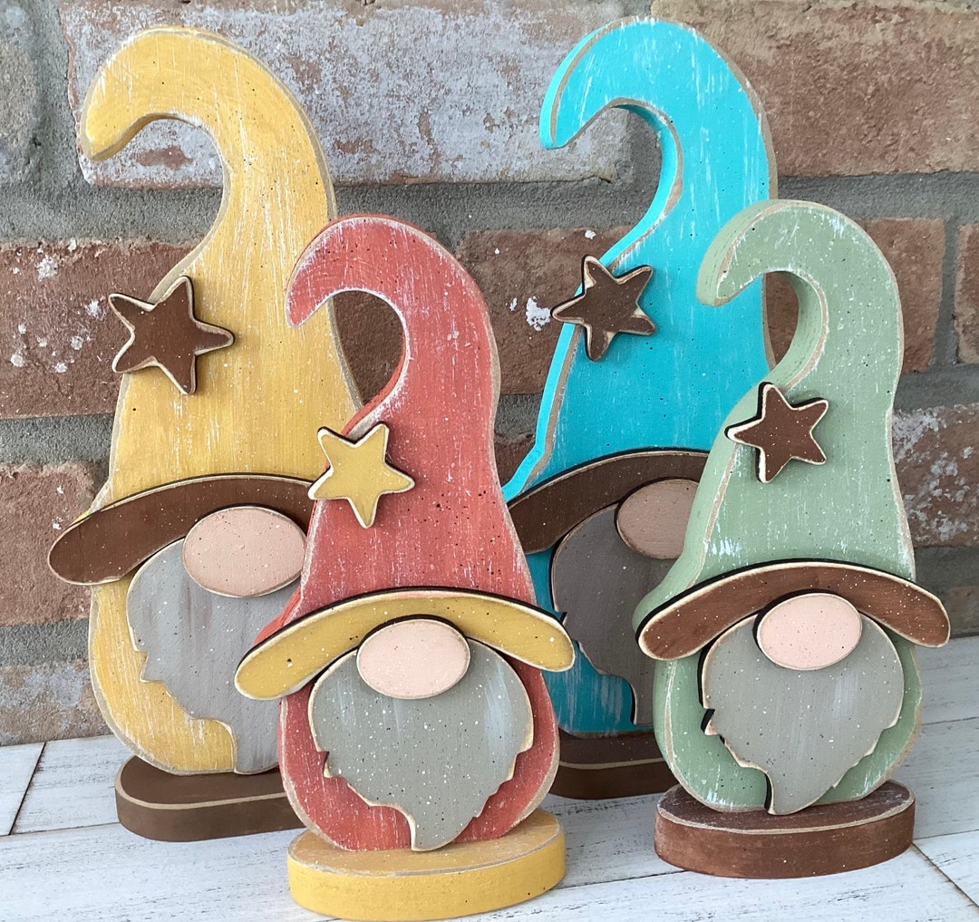 Hand Painted Woodland Gnome: Rustic Tiered Tray Decor - Etsy