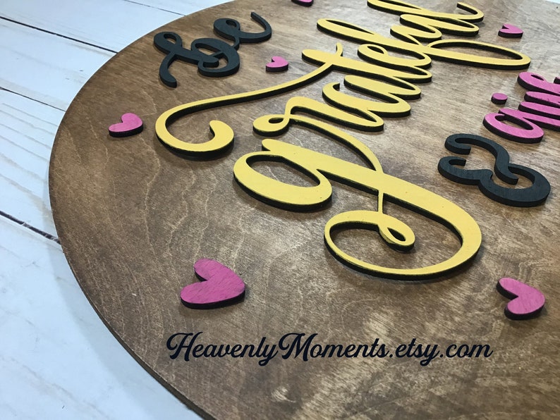 Custom Round Wood Scripture Sign Grateful and Give Thanks - Etsy