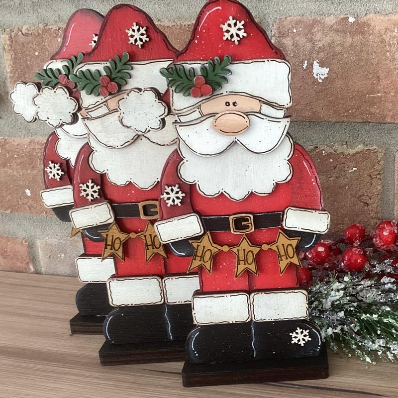 Santa Tiered Tray Decor - Etsy