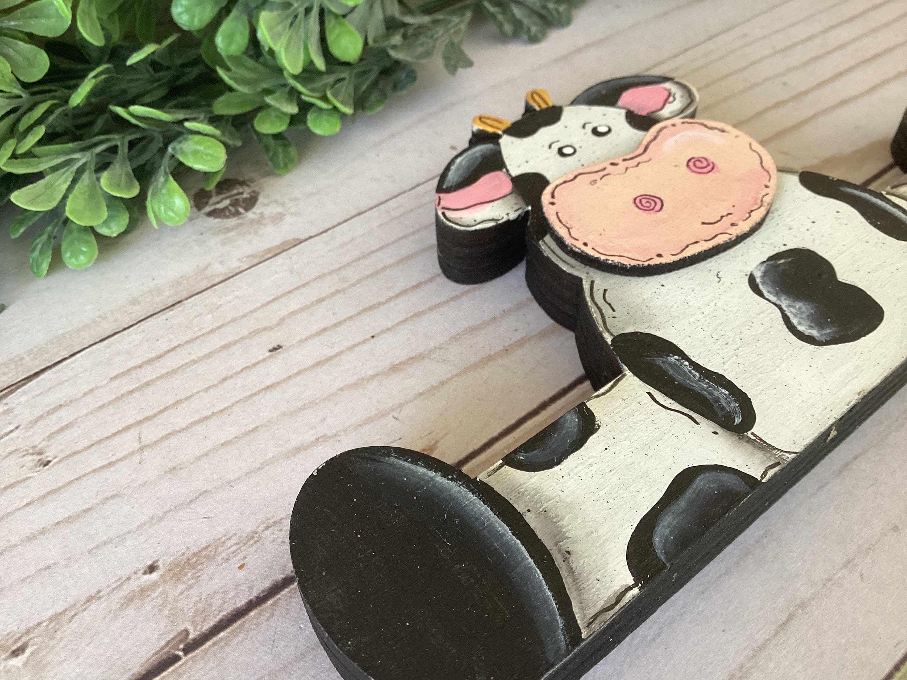 Farmhouse Cow Tiered Tray Decor Shelf Decor Tray Decor | Etsy