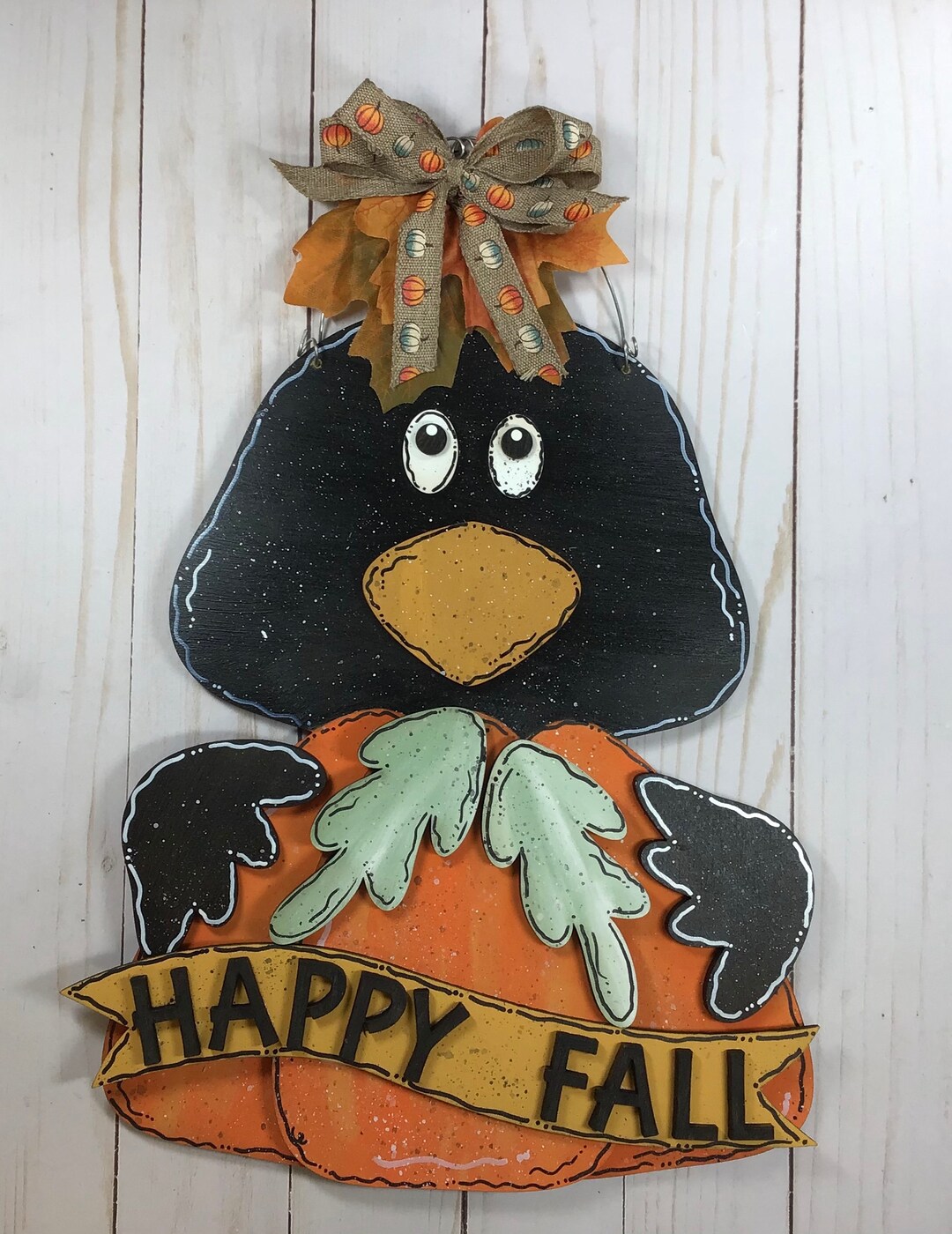 Happy Fall, Fall Pumpkin Decor, Crow Decor, Rustic Decor, Farmhouse ...