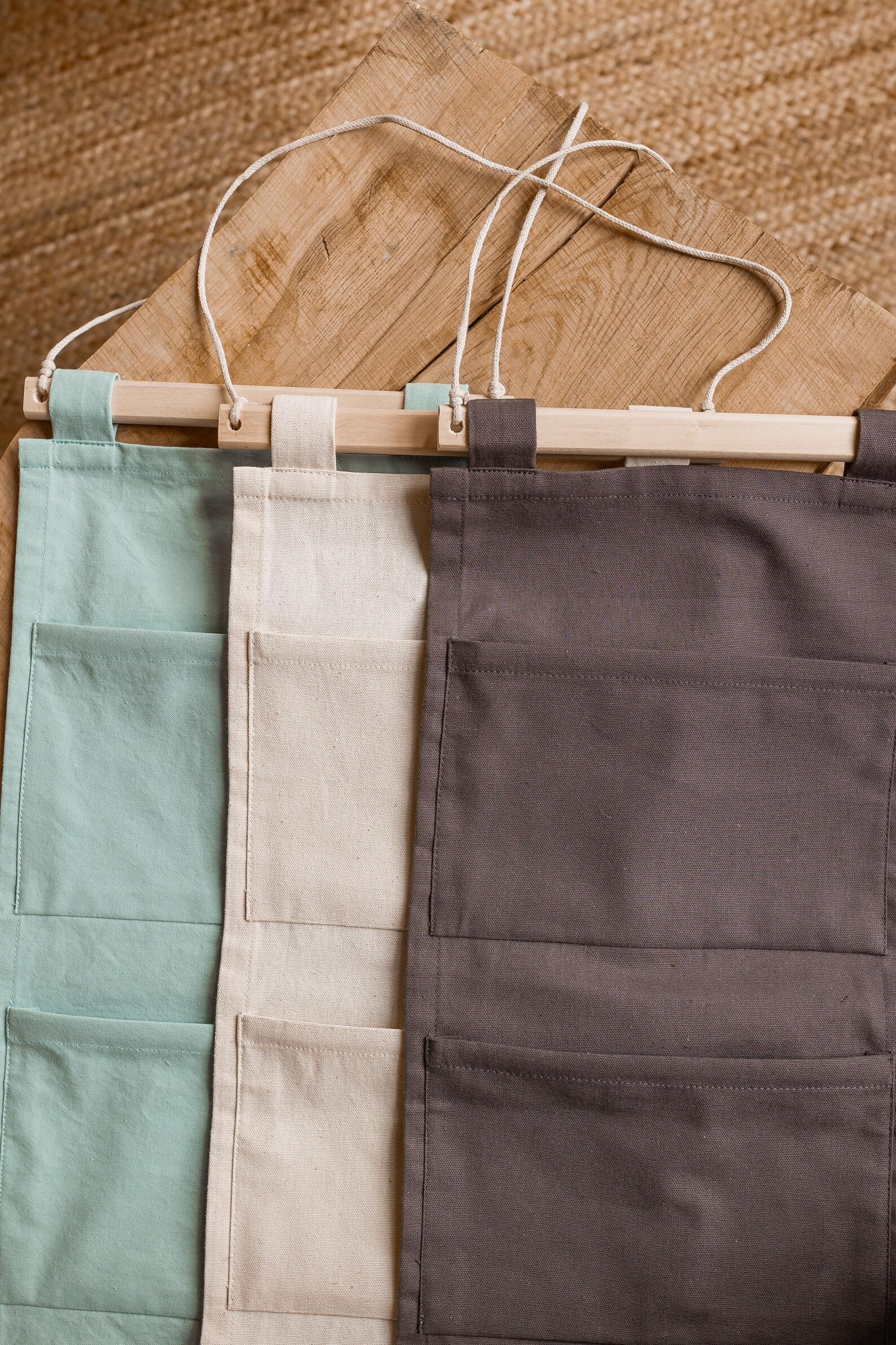 Canvas Wall Pocket Organizer: Boho Hanging Storage for Books, Remote ...