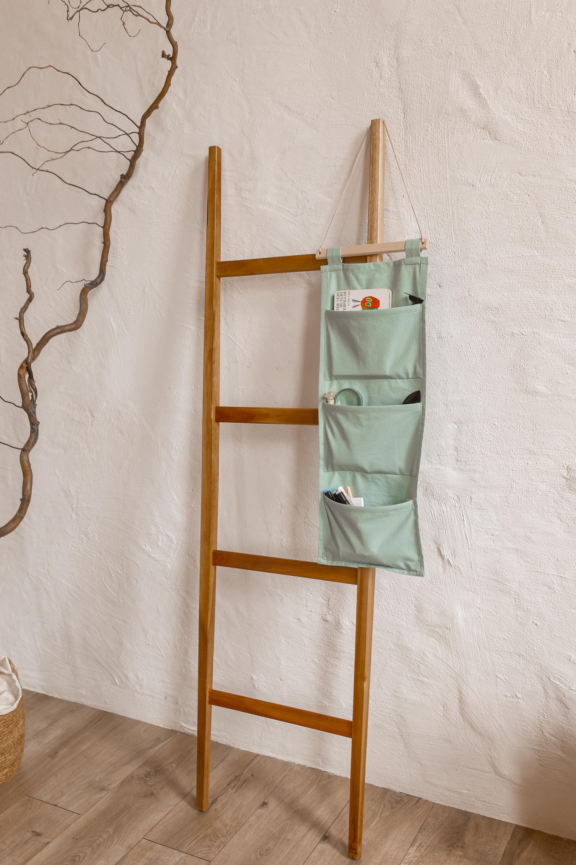 Canvas Wall Pocket Organizer: Boho Hanging Storage for Books, Remote ...