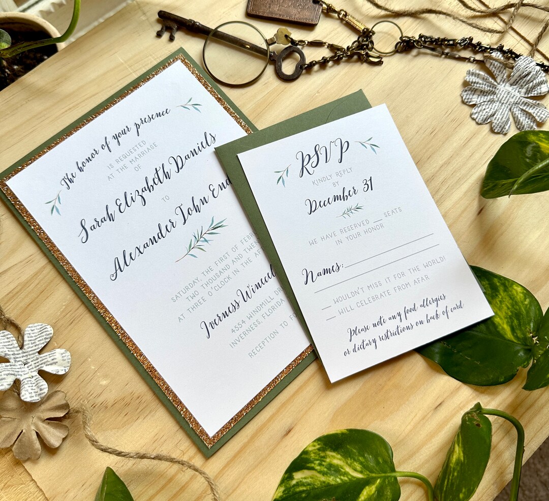 Leaf & Branch Wedding Invitations - Etsy