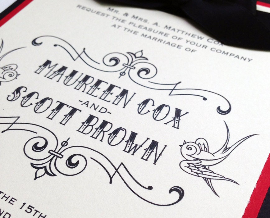 Inked Tattoo Wedding Invitations - Etsy
