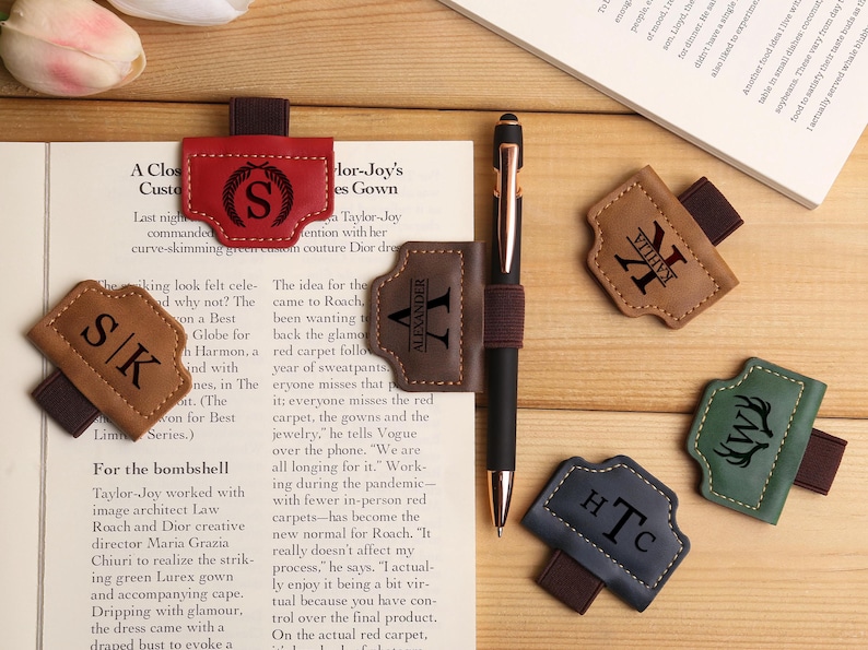 Personalized Magnetic Leather Bookmark,leather Magnetic Bookmark With ...