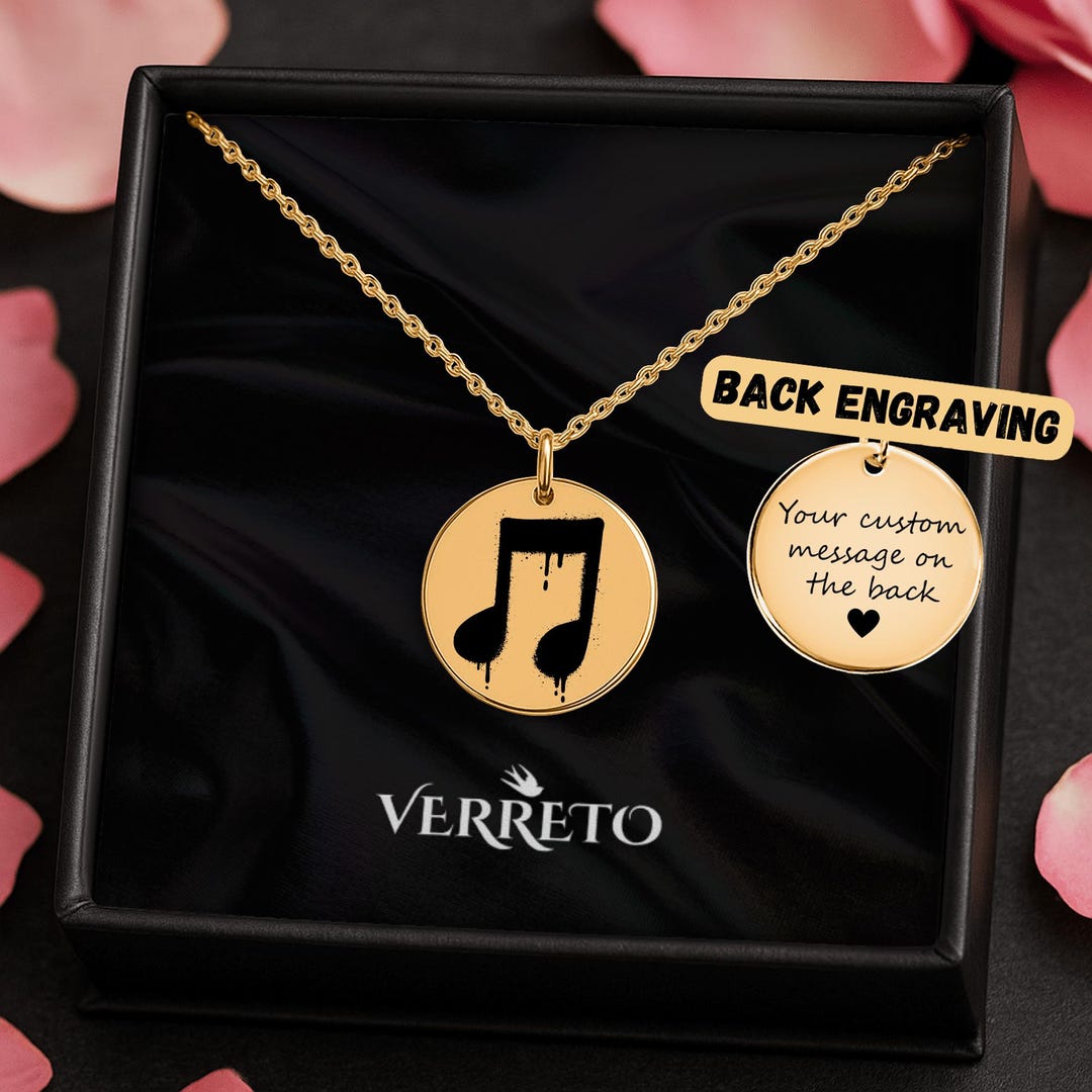 Spray Paint Music Note Medallion Necklace: Streetwear Musician Jewelry ...
