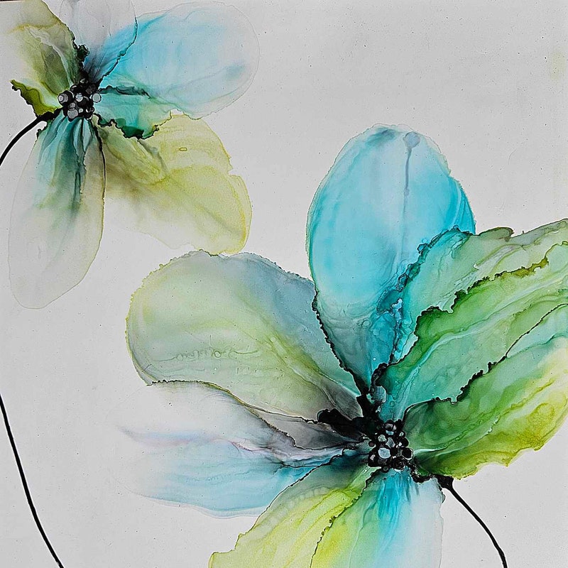 Alcohol Ink Flowers - Etsy