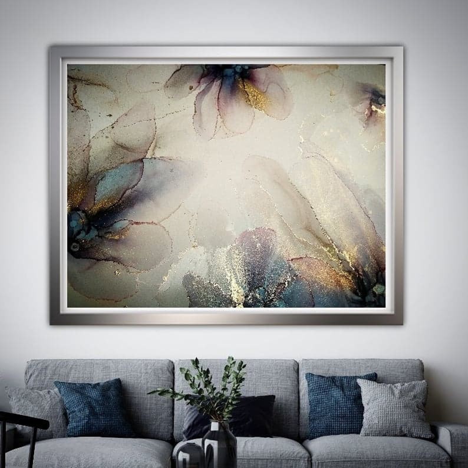 Modern Botanical, Original Painting, Flower Art Work, Floral Wall Decor ...