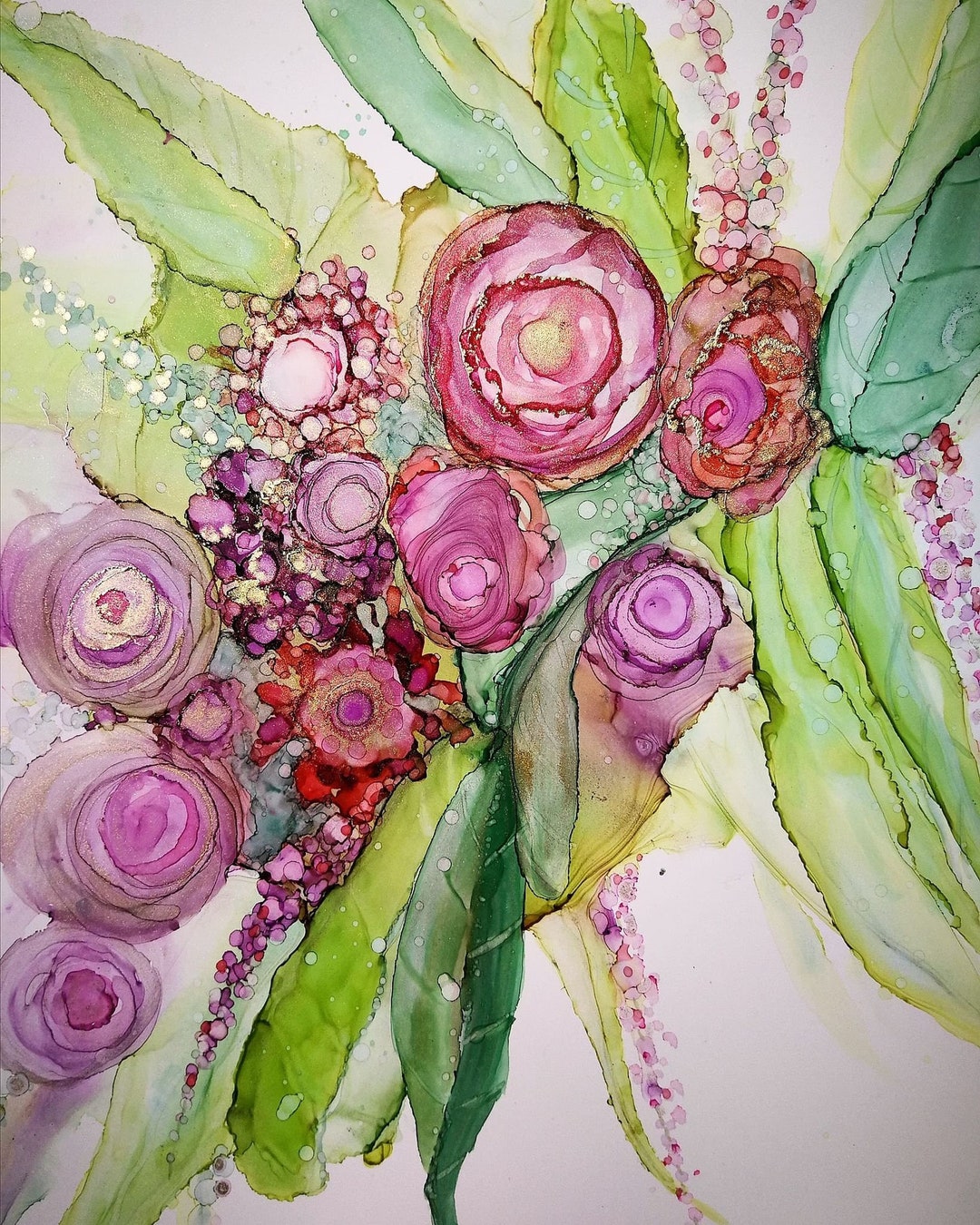 Flower Bouquet Watercolor, Modern Botanical Artwork, Floral Painting ...
