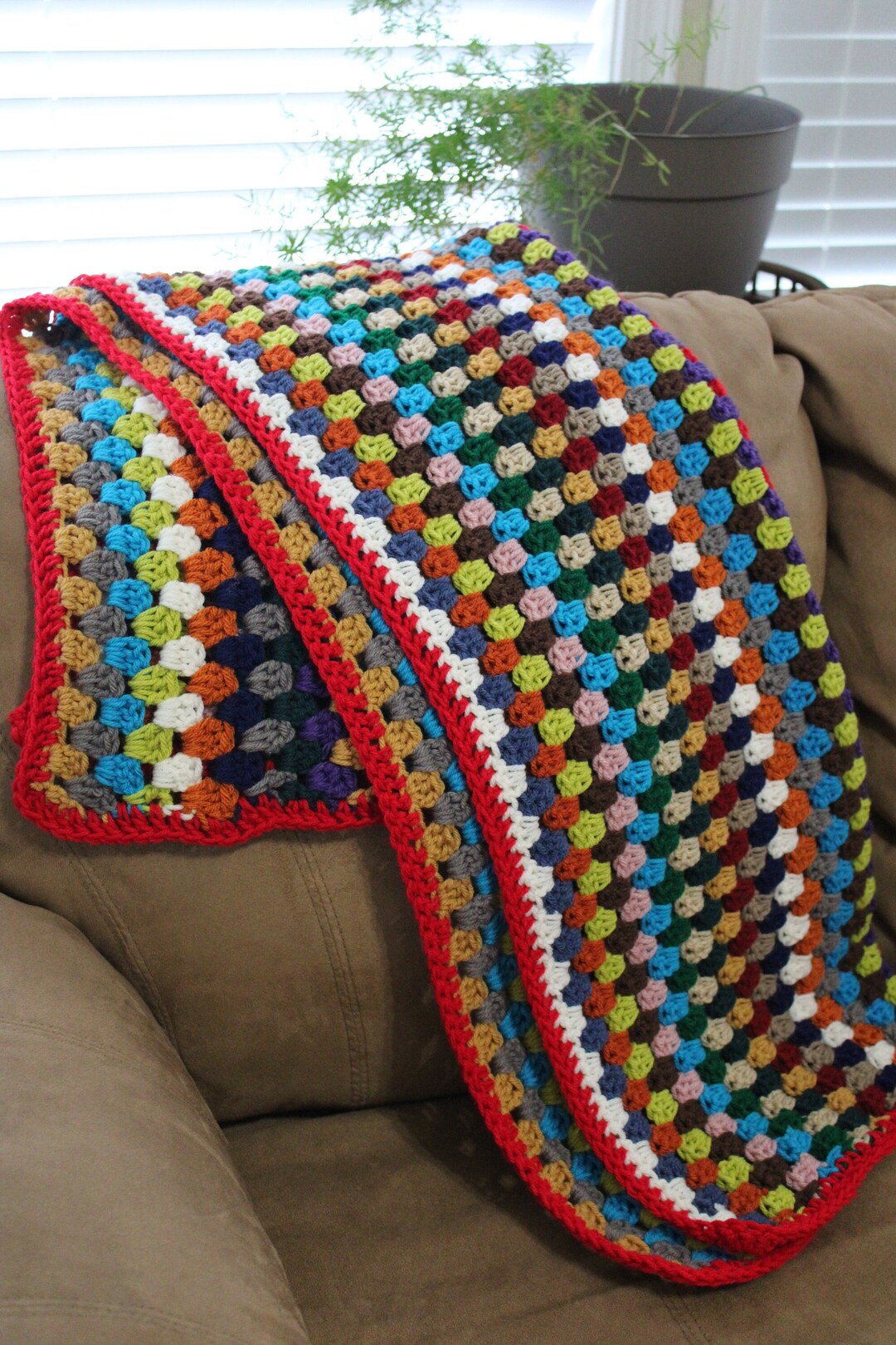 Colorful Blanket , Rainbow Blanket , Rainbow Throw, Stripe Crochet ...