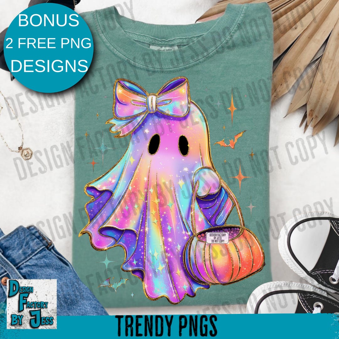 Cute Retro Neon Ghost Halloween Png, Boo Ghost Shirt Png, Retro Trendy ...